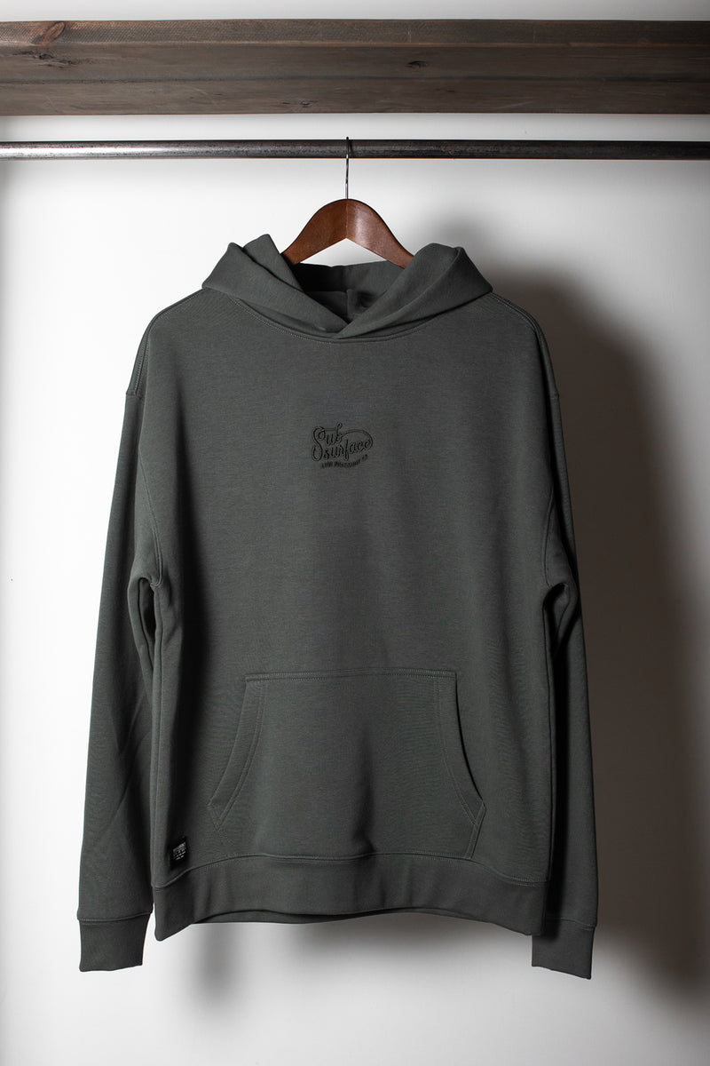 'SCRIPT LO-KEY' Oversize Hood | Cypress Green – Subsurface Journal