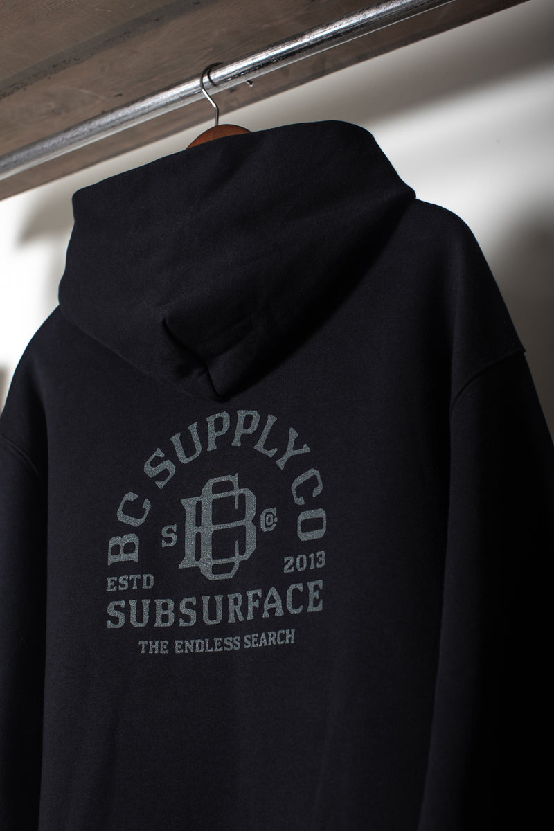 'BC SUPPLY CO' Oversize Hood | Black – Subsurface Journal