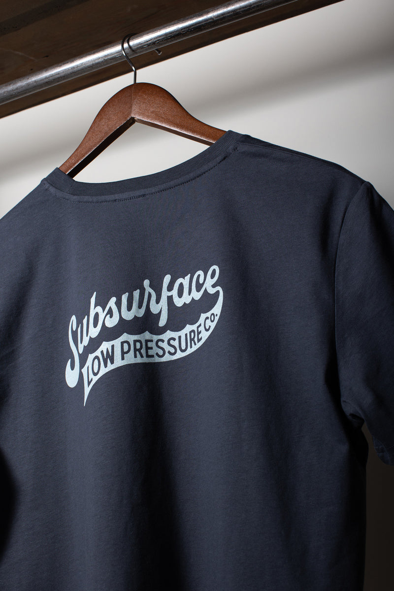 'LOW PRESSURE CO' Tee | Dusk Blue – Subsurface Journal